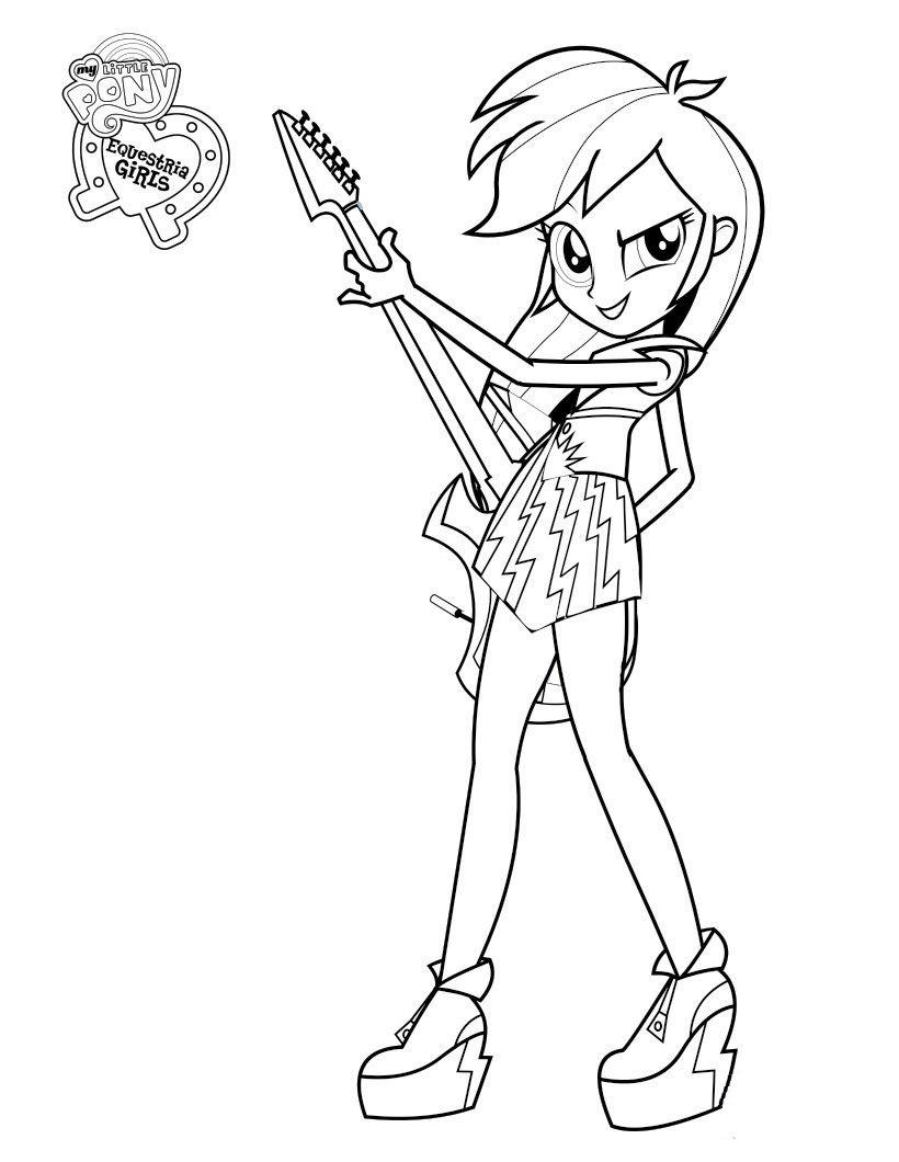 Rainbow Dash che Suona la Chitarra da colorare. Scarica, stampa o ...