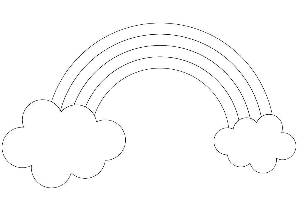 Arcobaleno e due Nuvole da colorare. Scarica, stampa o colora subito ...