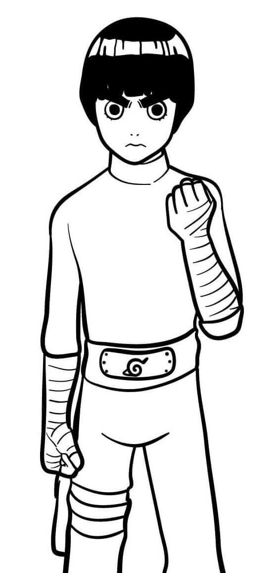 Rock Lee di Base da colorare. Scarica, stampa o colora subito online!
