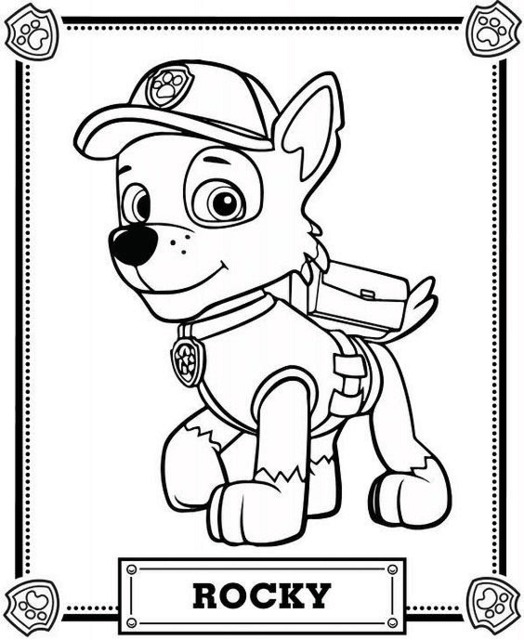 Rocky In Paw Patrol Da Colorare Scarica Stampa O Colora Subito Online