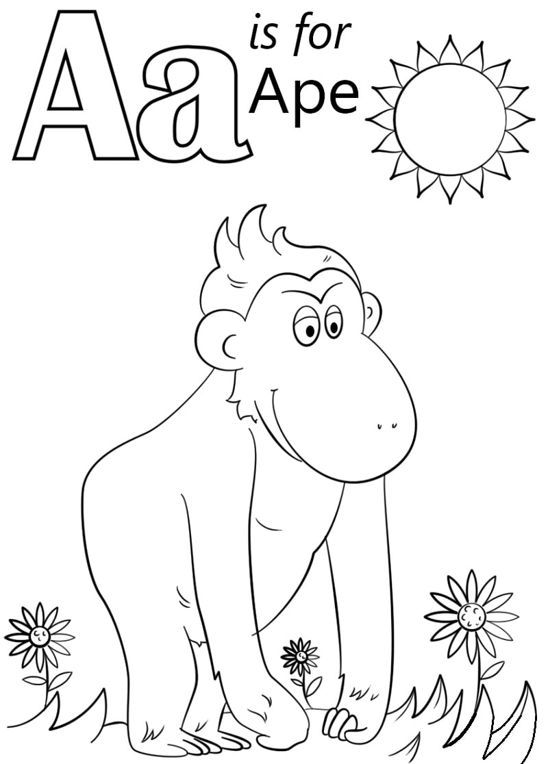 Disegni di Lettera A da colorare - Disegni-Colorare.Com