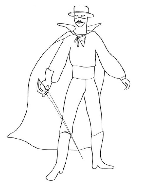 Disegni di Zorro da colorare - Disegni-Colorare.Com