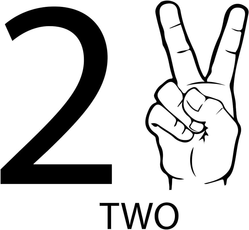 Segno numero 2 da colorare. Scarica, stampa o colora subito online!