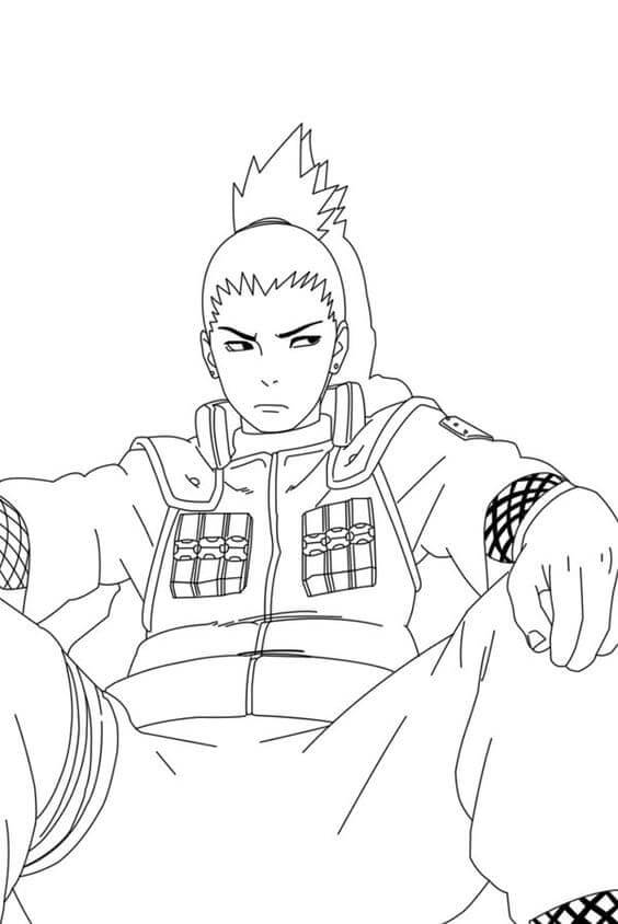 Shikamaru Seduto da colorare. Scarica, stampa o colora subito online!