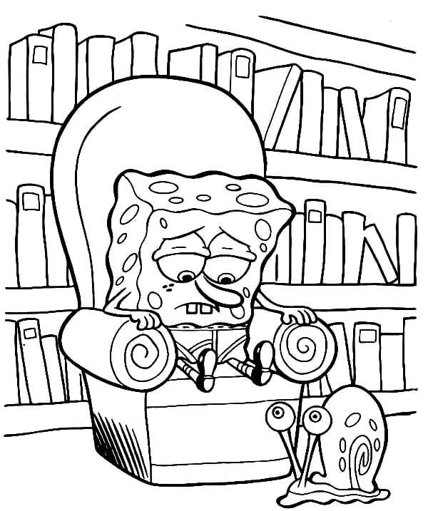 SpongeBob triste Seduto Sulla Sedia da colorare. Scarica, stampa o ...