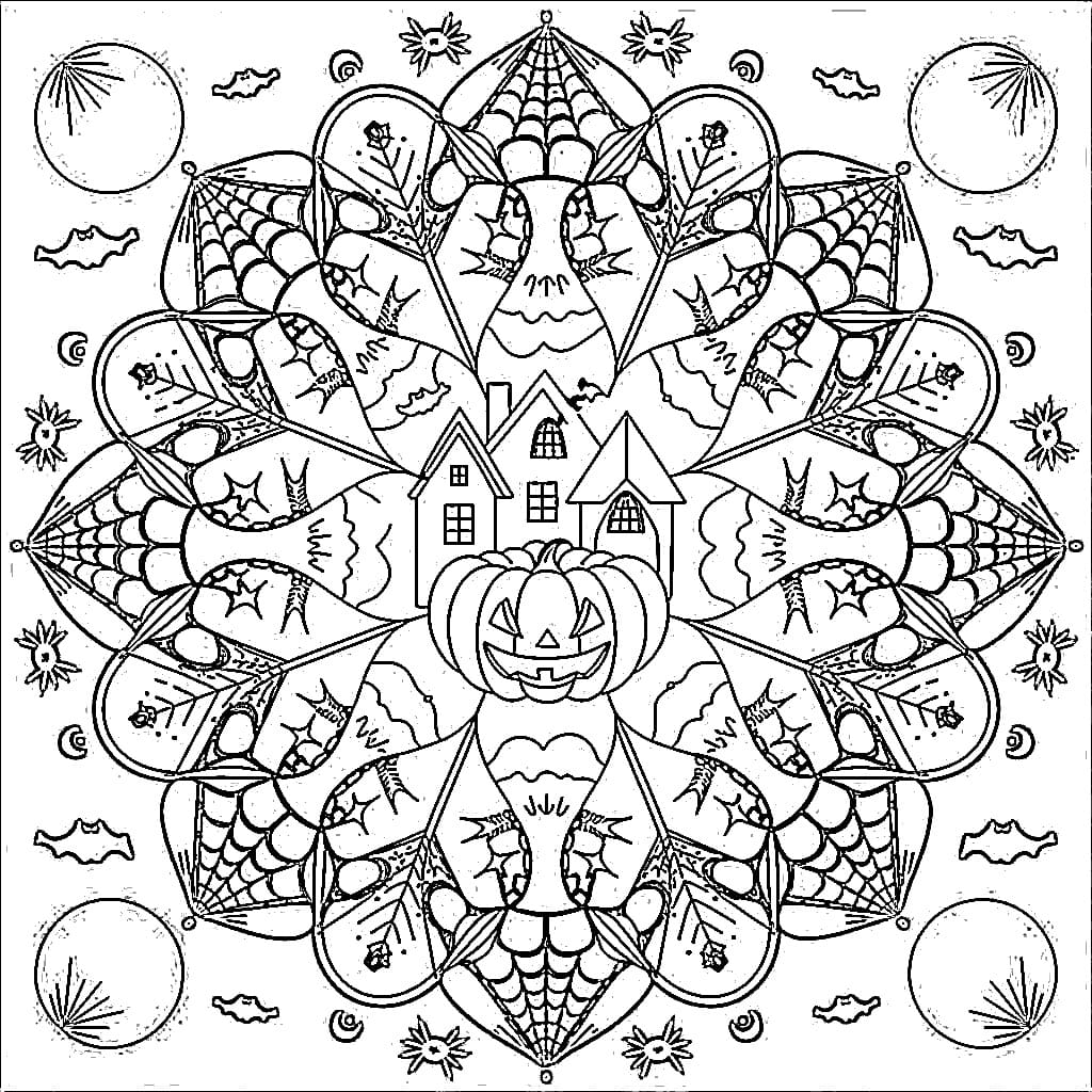 Stampabile Mandala di Halloween da colorare. Scarica, stampa o colora ...