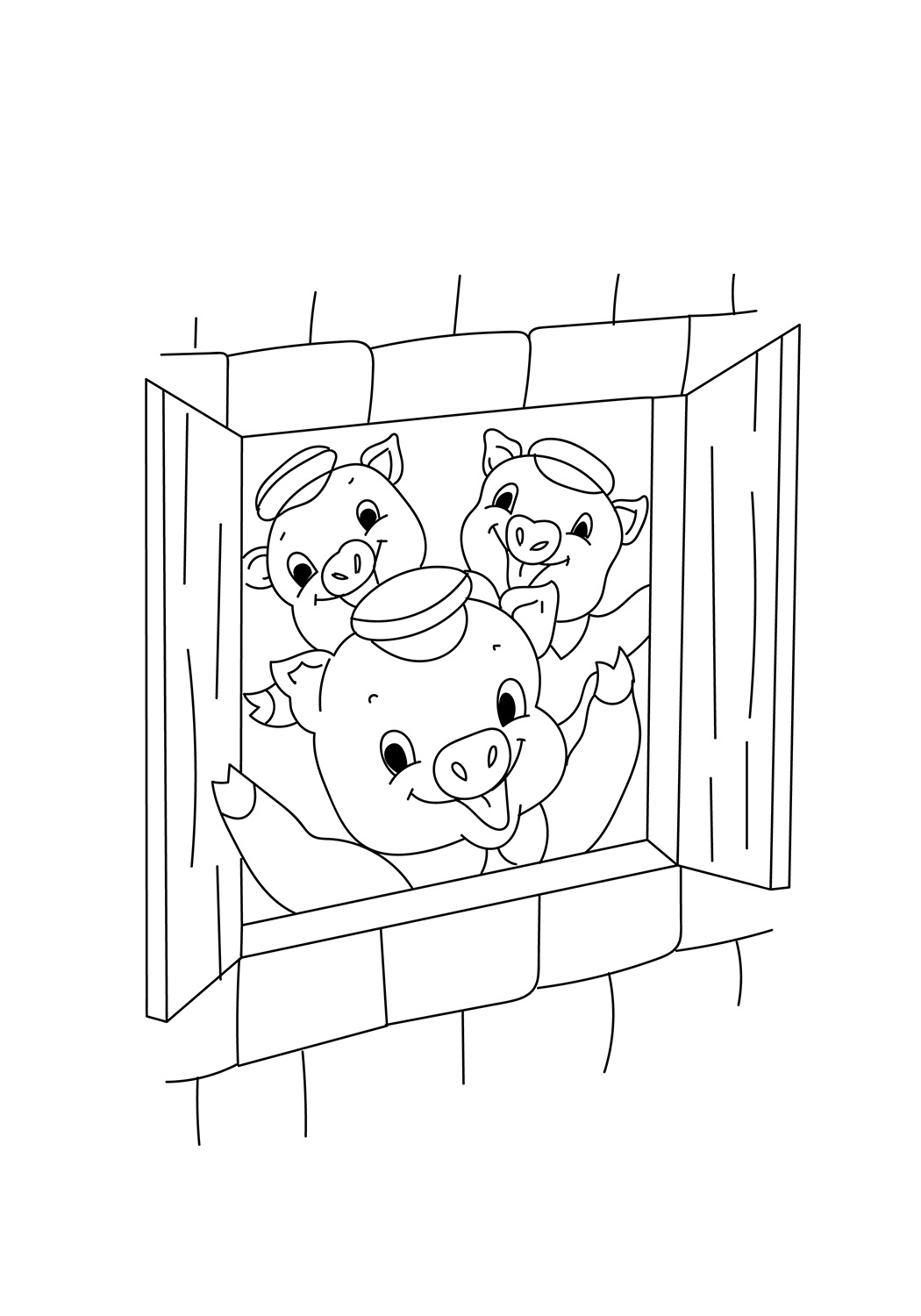 Tre piccoli porcellini da colorare. Scarica, stampa o colora subito online!