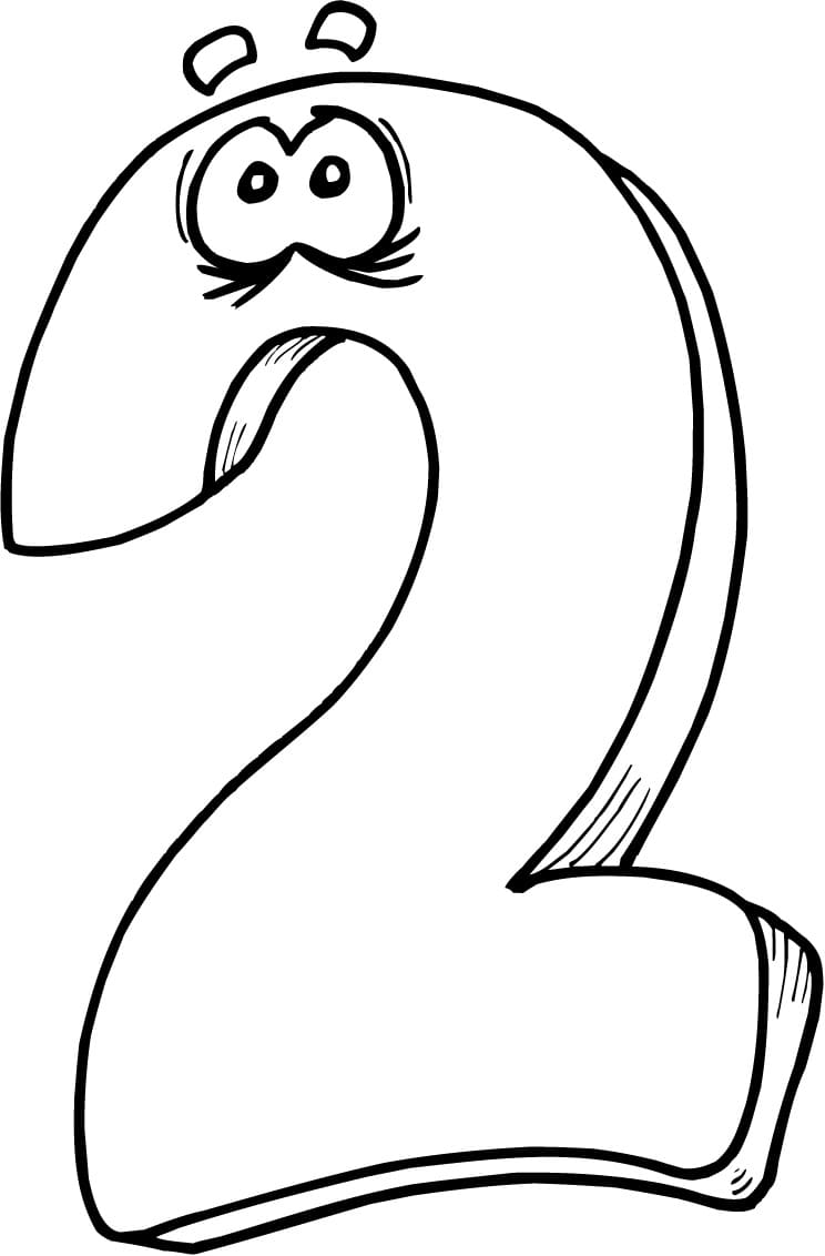 Triste numero 2 da colorare. Scarica, stampa o colora subito online!