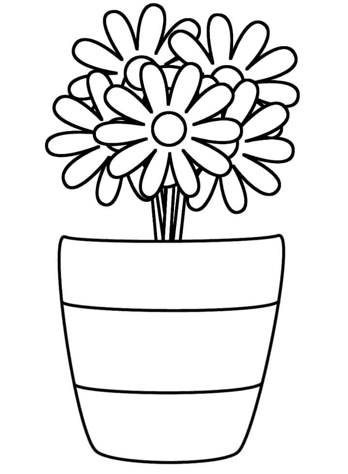 Vaso di Fiori da colorare. Scarica, stampa o colora subito online!