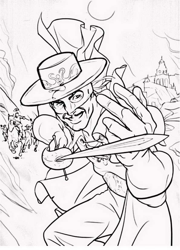 Disegni di Zorro da colorare - Disegni-Colorare.Com