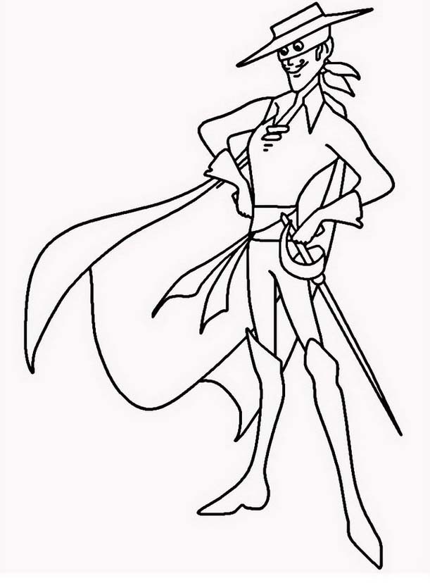 Disegni di Zorro da colorare - Disegni-Colorare.Com