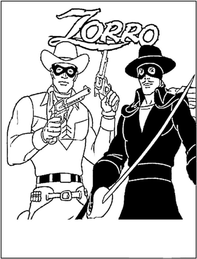 Disegni di Zorro da colorare - Disegni-Colorare.Com